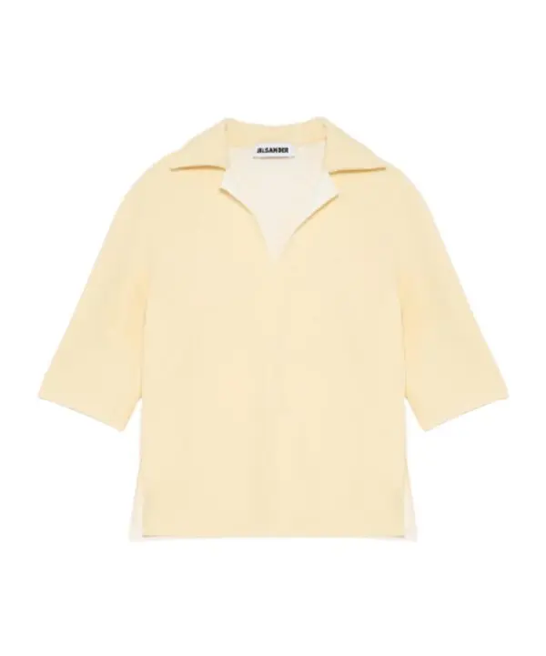 JIL SANDER V-neck Raglan Sleeve Polo Shirt
