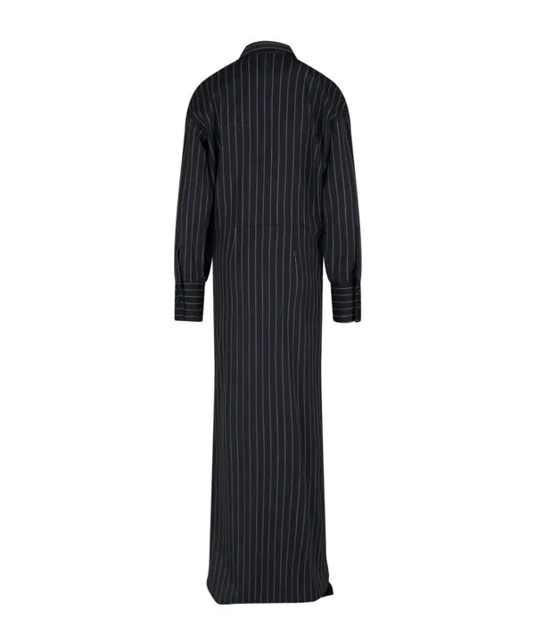 DONDUP Erotica Striped Maxi Shirt Dress