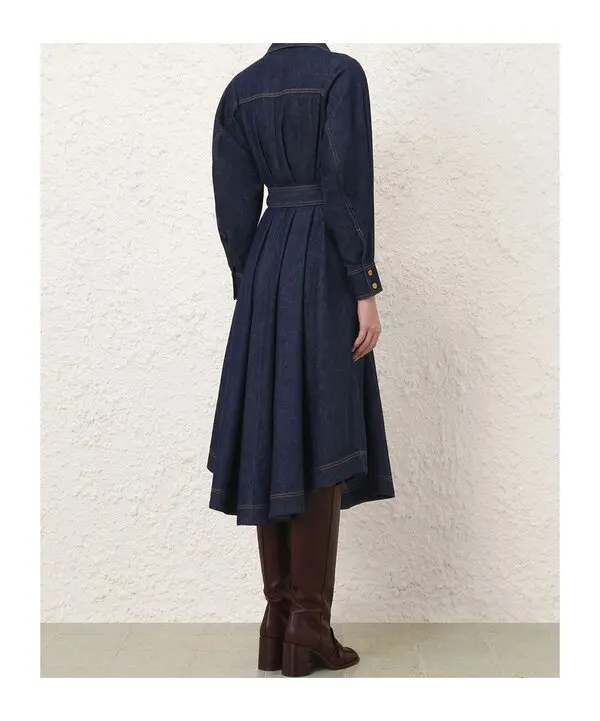 Zimmermann Belted Denim Midi Dress