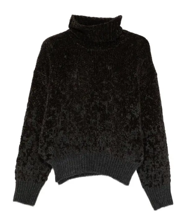 ALYSI Turtleneck Pullover With Chenille-effect Finish
