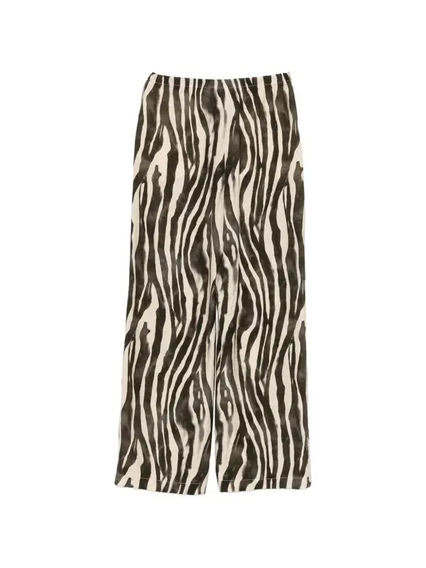 ALYSI Zebra-print Wide-leg Trousers