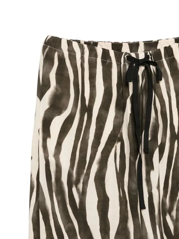 ALYSI Zebra-print Wide-leg Trousers