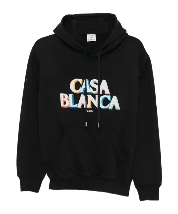 Casablanca Drawstring Hoodie - Black