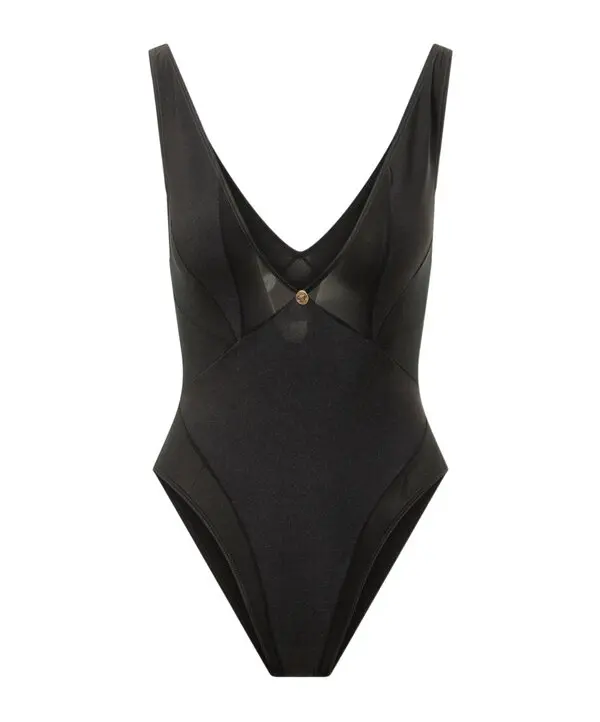 Versace V-neck Embellished One-piece Swimsuit