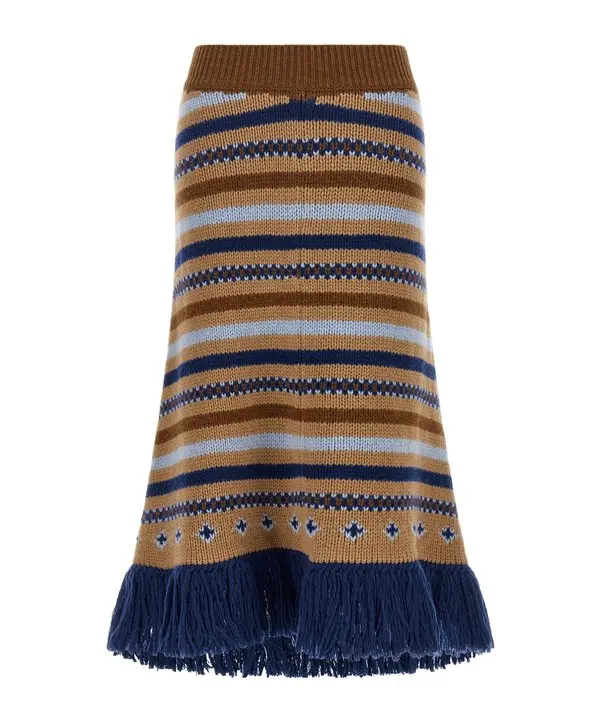Alanui Striped Jacquard Maxi Skirt - Multicolor