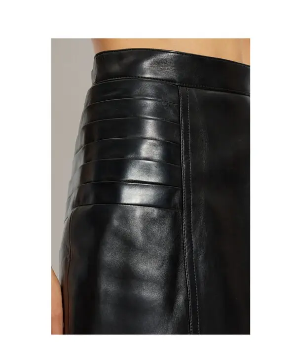 Versace Leather Midi Skirt