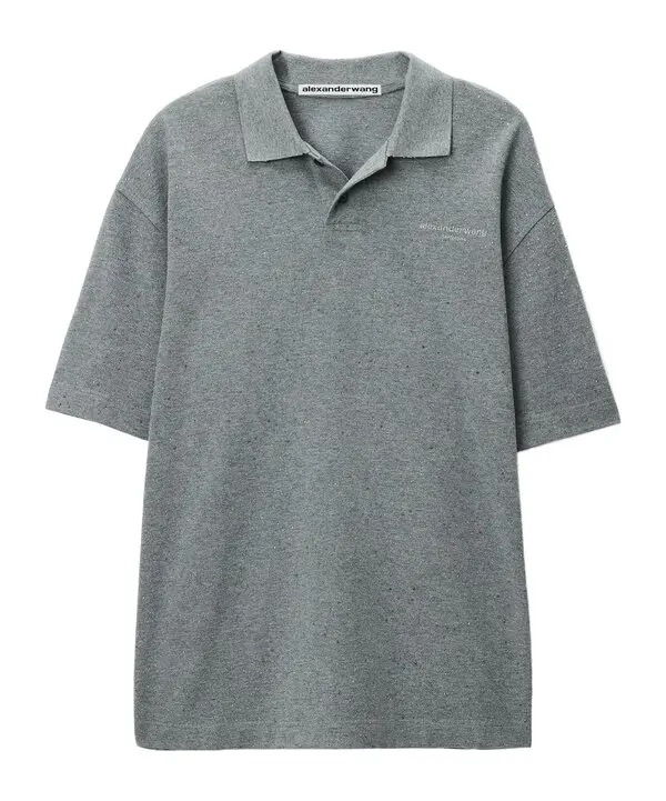 Alexander Wang Embellished Short-sleeved Polo Shirt