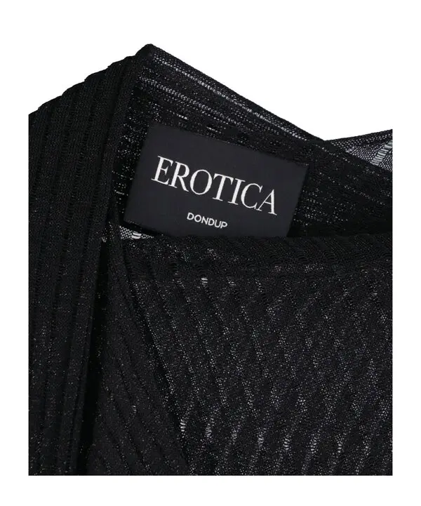 DONDUP Erotica Sheer Striped Knit Jumpsuit