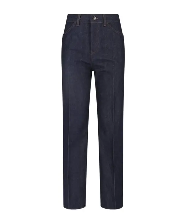 Loro Piana Straight-leg Jeans With Contrast Stitching - Dark Blue