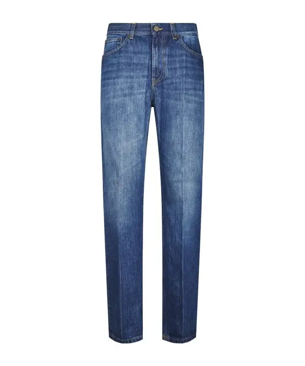DONDUP Logo Patch Straight-leg Jeans