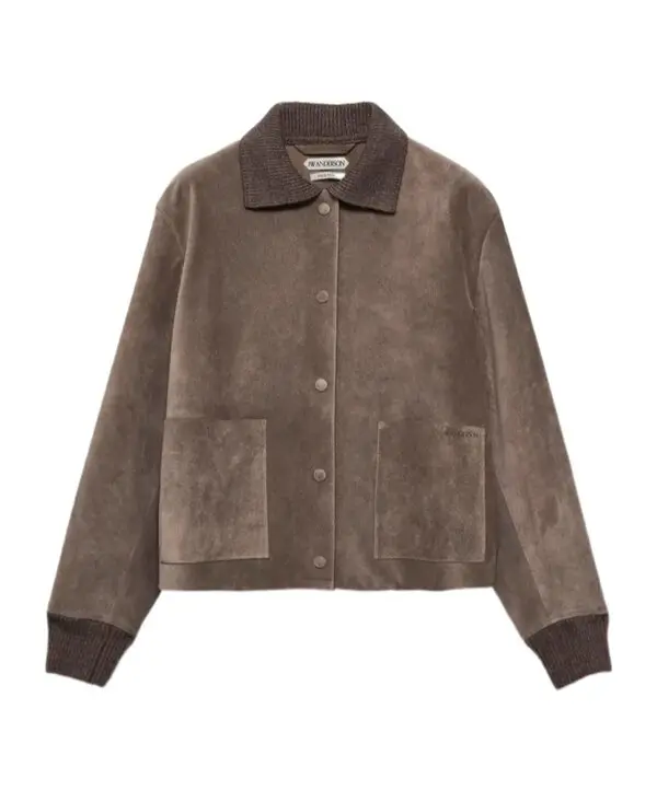 J.W.ANDERSON Suede Jacket In Mouse Grey