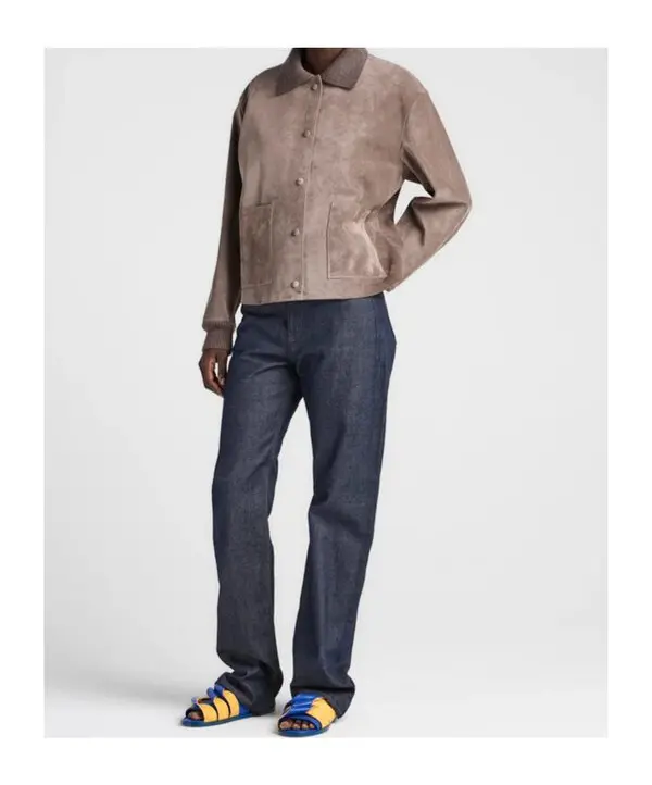 J.W.ANDERSON Suede Jacket In Mouse Grey