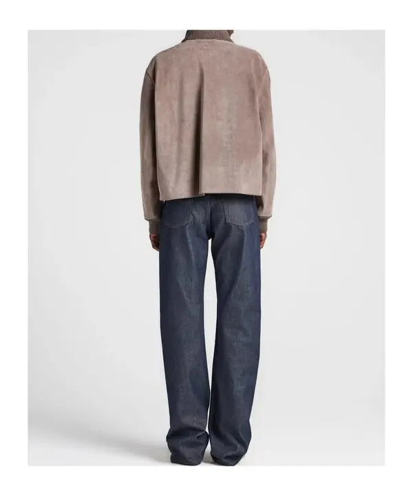 J.W.ANDERSON Suede Jacket In Mouse Grey