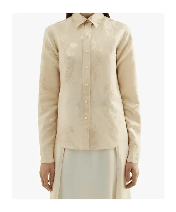 JIL SANDER Long-sleeved Floral Jacquard Shirt