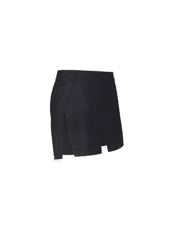 Rick Owens Fog Cutoff Layered Mini Skirt