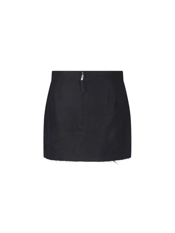 Rick Owens Fog Cutoff Layered Mini Skirt