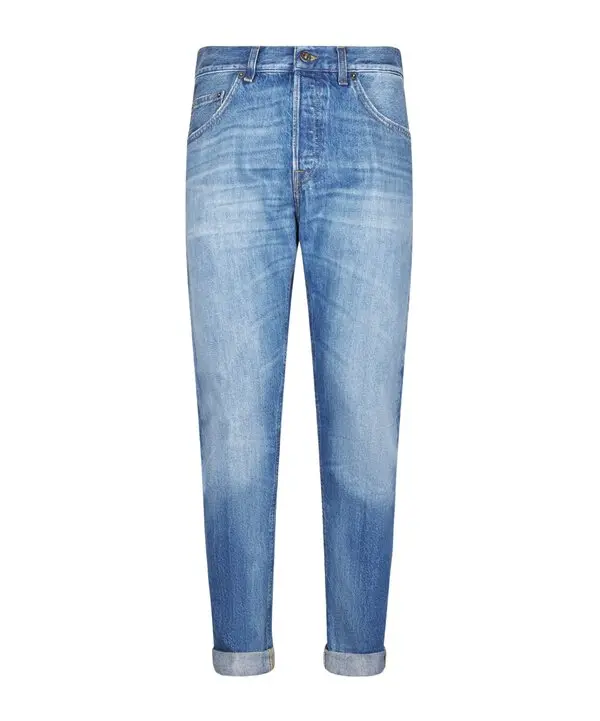 DONDUP Slim Fit Jeans With Turn-up Trim