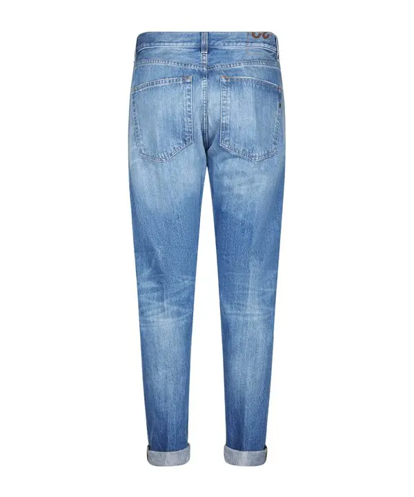 DONDUP Slim Fit Jeans With Turn-up Trim