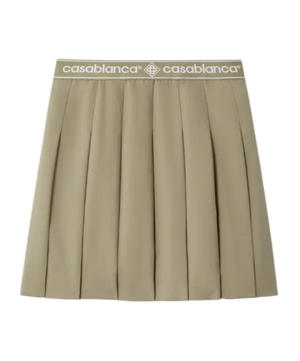Casablanca Pleated Mini Skirt With Logo Waistband