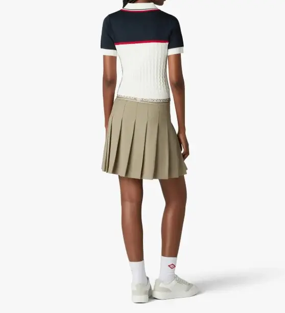 Casablanca Pleated Mini Skirt With Logo Waistband