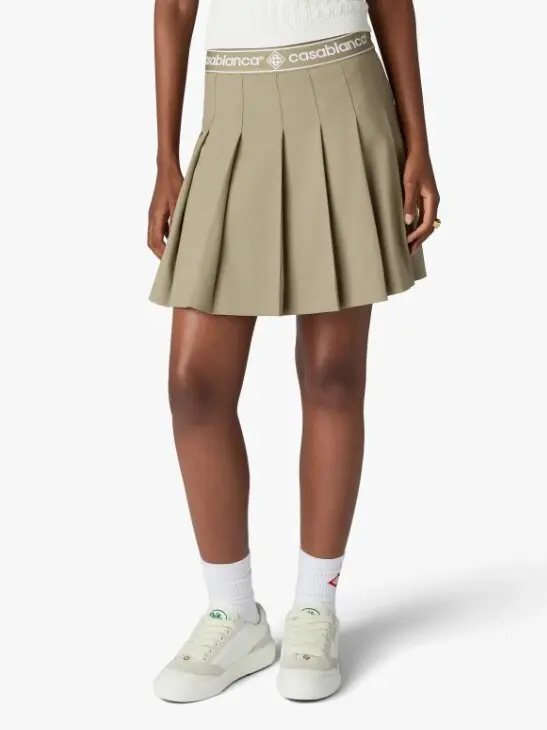 Casablanca Pleated Mini Skirt With Logo Waistband