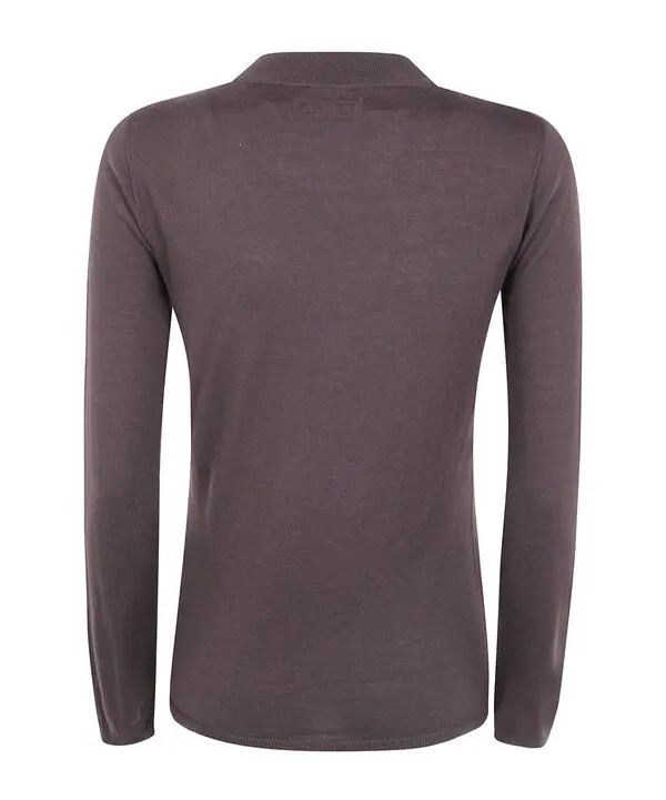 D.exterior Ribbed Crew-neck Knit Top