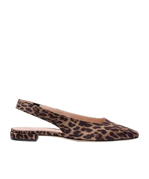 STUART WEITZMAN Stassi Print Slingback Flats - Leopard