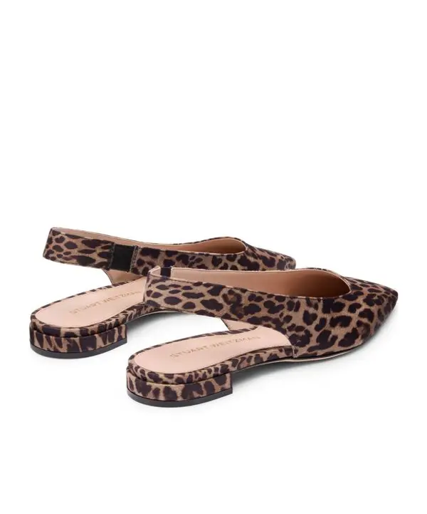 STUART WEITZMAN Stassi Print Slingback Flats - Leopard