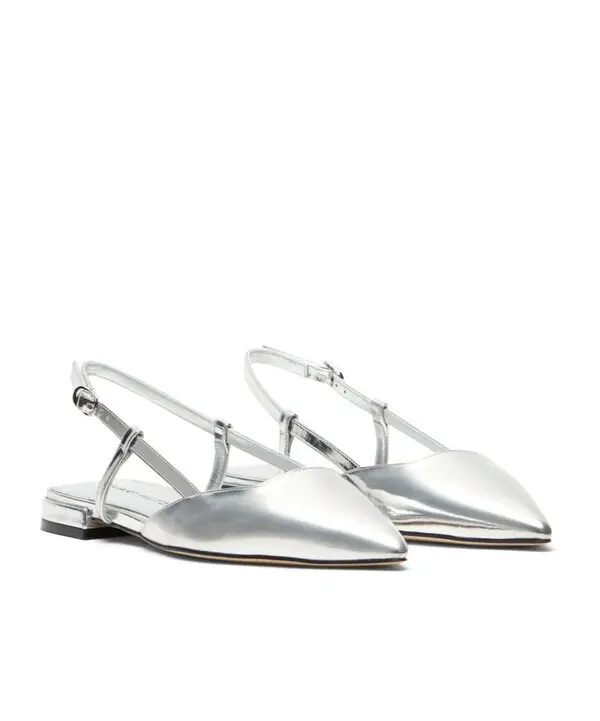 STUART WEITZMAN Vinnie Slingback Flat - Silver