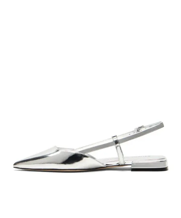 STUART WEITZMAN Vinnie Slingback Flat - Silver