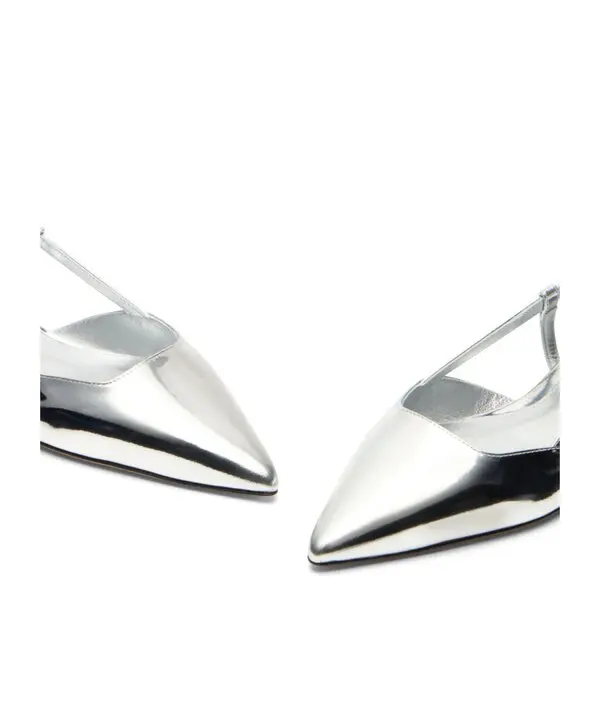 STUART WEITZMAN Vinnie Slingback Flat - Silver