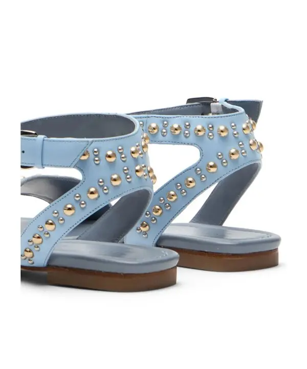 STUART WEITZMAN Perry Studded Flat Sandals - Breeze Blue