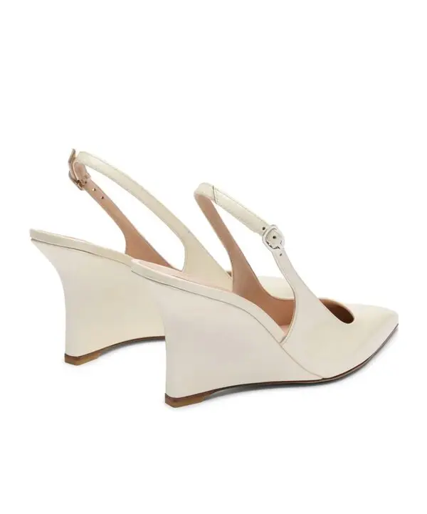 STUART WEITZMAN Vinnie Sling Wedge 85 - Linen