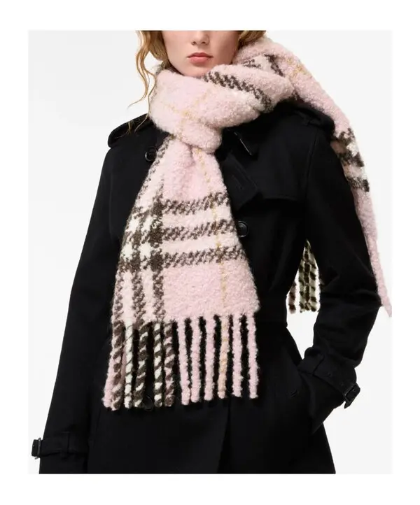 Burberry Checked Fringed Edge Scarf