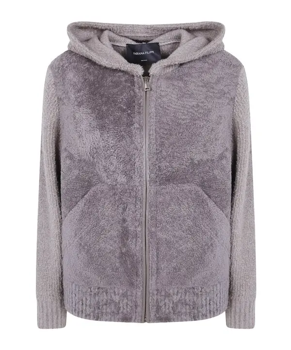 Fabiana Filippi Hooded Zip-up Knit Top