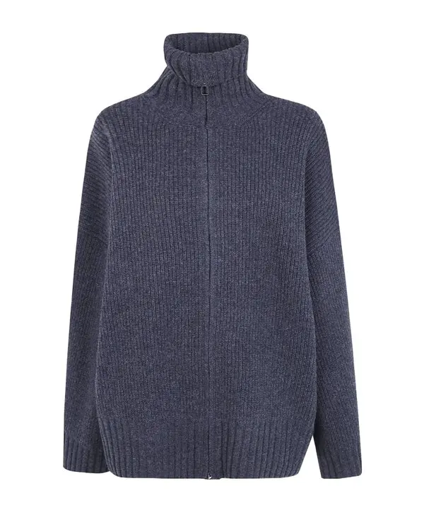 THE FRANKIE SHOP Oversized Zip-up Cardigan - Gray