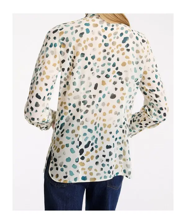 Marella Long-sleeved Printed Shirt With Detachable Neck Tie