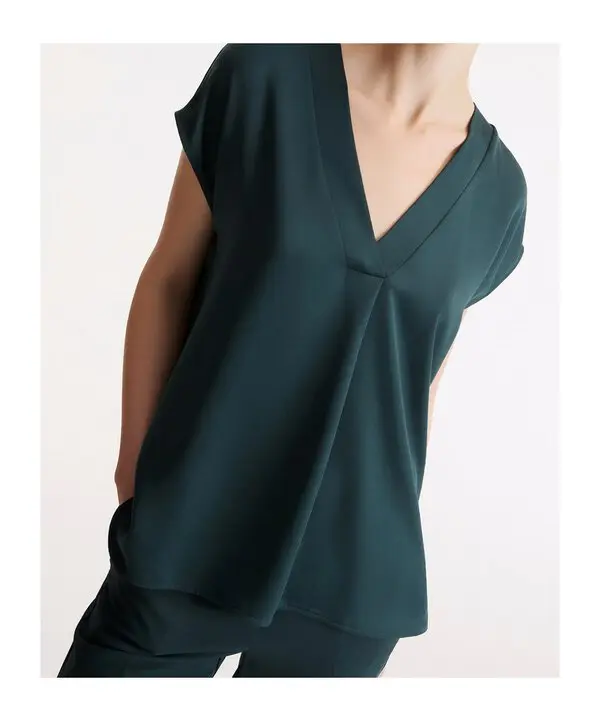 Marella V-neck Overshirt With Pleated Front