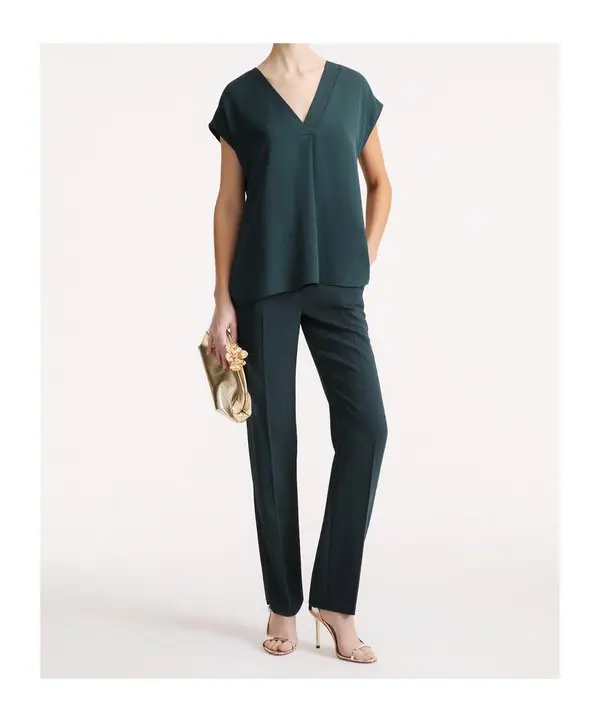 Marella V-neck Overshirt With Pleated Front