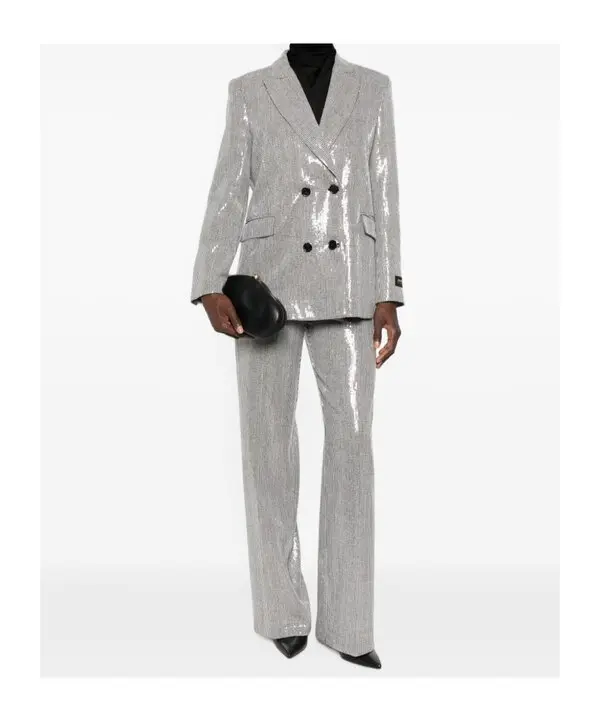 ERMANNO FIRENZE Sequin-embellished Double-breasted Blazer