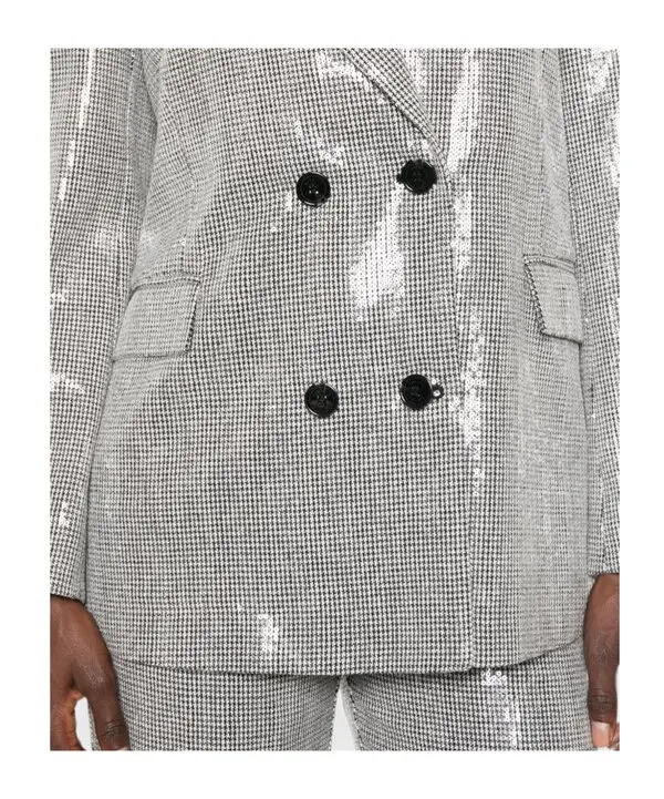 ERMANNO FIRENZE Sequin-embellished Double-breasted Blazer