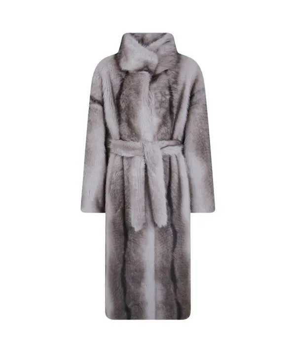 THE FRANKIE SHOP Ravello Faux Fur Robe Coat - Multicolor