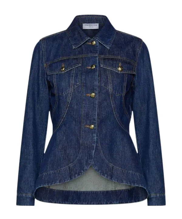 Marella Button-front Denim Jacket - Blue