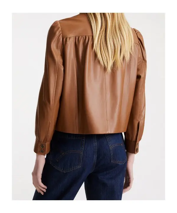 Marella Button-front Leather Jacket