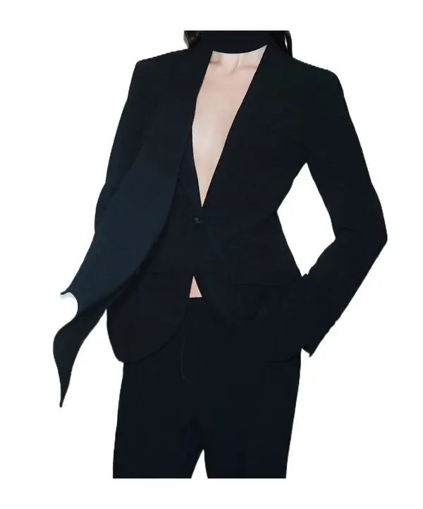 Marella Single-breasted Blazer With Detachable Scarf