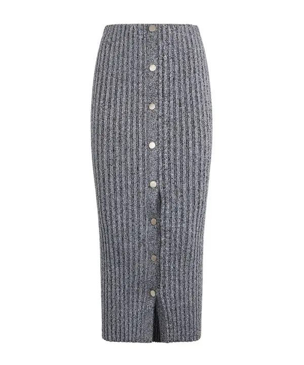 Philosophy Di Lorenzo Serafini Ribbed Button Midi Knitted Skirt