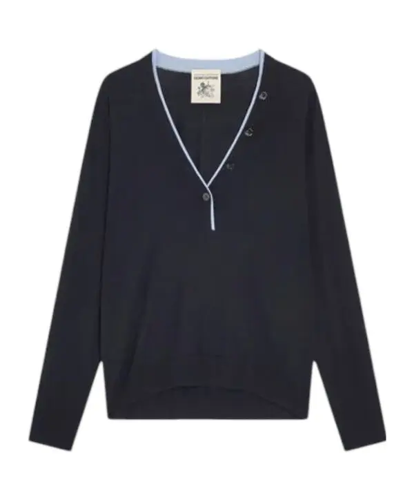 SEMICOUTURE V-neck Sweater With Decorative Buttons