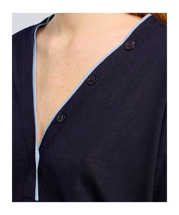 SEMICOUTURE V-neck Sweater With Decorative Buttons