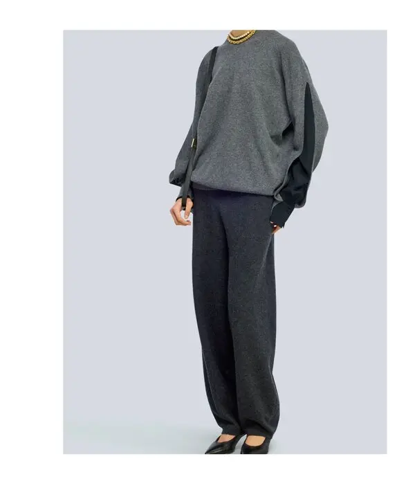 SEMICOUTURE Crew Neck Sweater With Silk Paneling
