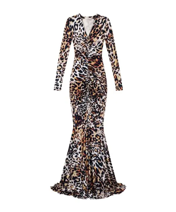 Norma Kamali Pleated-front Fishtail Gown